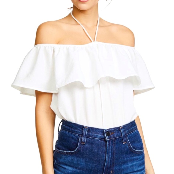 Jack by BB Dakota | Tops | New White Off Shoulder Ruffle Halter Top ...
